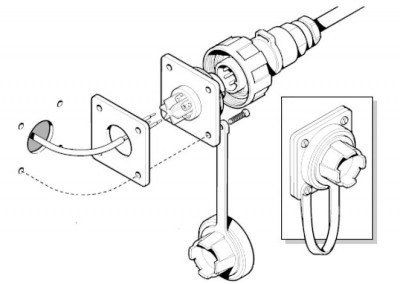 ST1000/ST2000+ Tiller Pilot Plug and Socket - wtyk + gniazdo [D339]